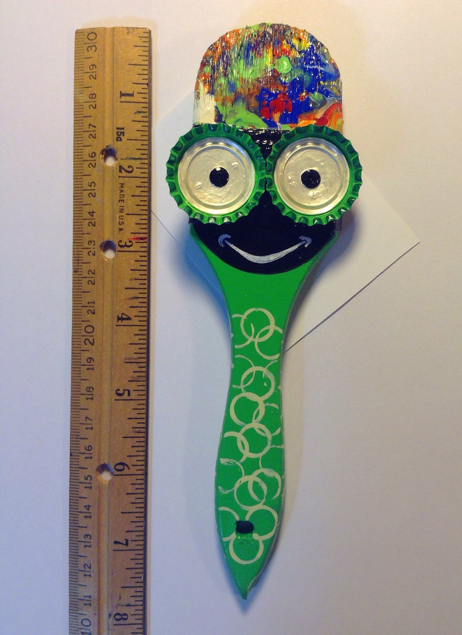 Happy Paint Brush #01, Limited Edition Funky Outsider Folk Art Paint ...