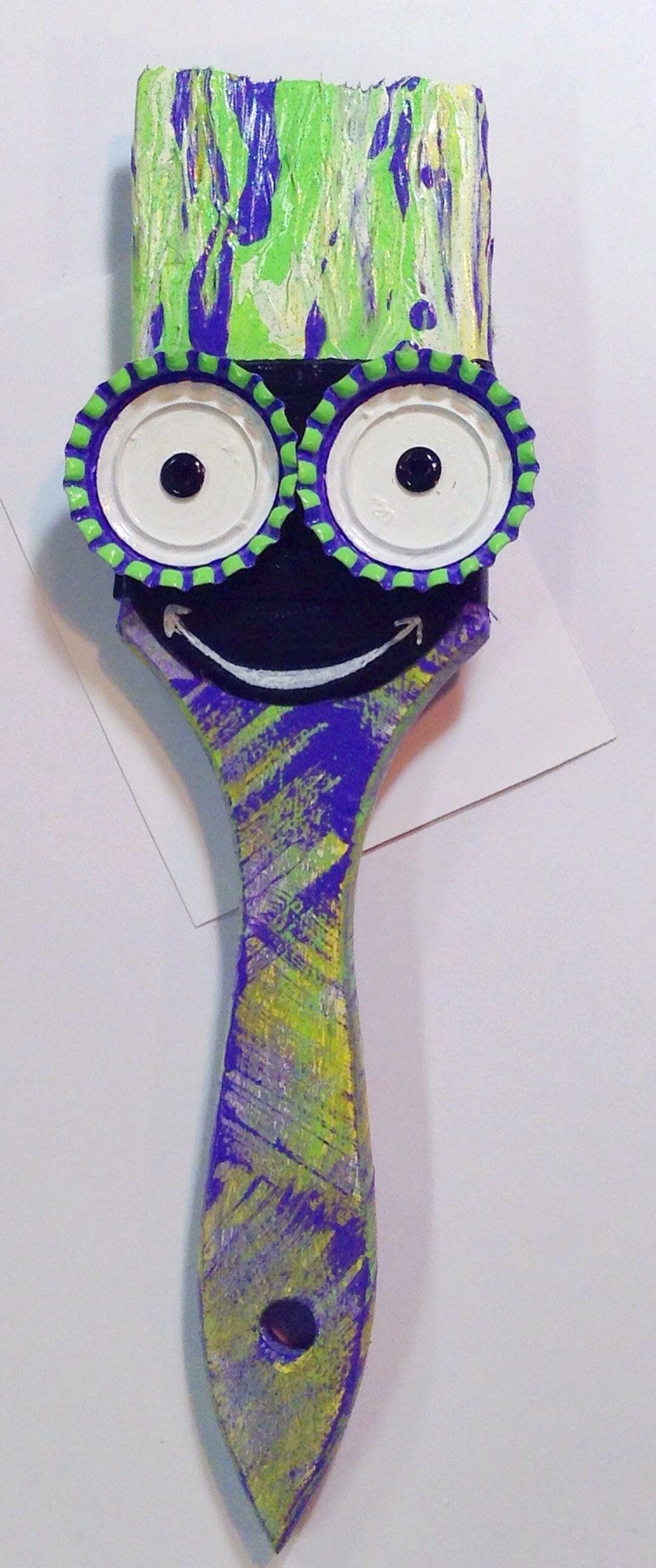 Happy Paint Brush #39, Limited Edition Funky Outsider Folk Art Paint ...