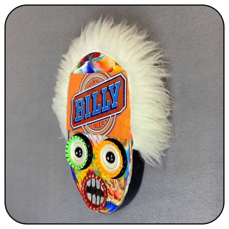 Outsider Folk Art, Comical Tribal Wall Hanging, "billy Bob", Beer Can ...
