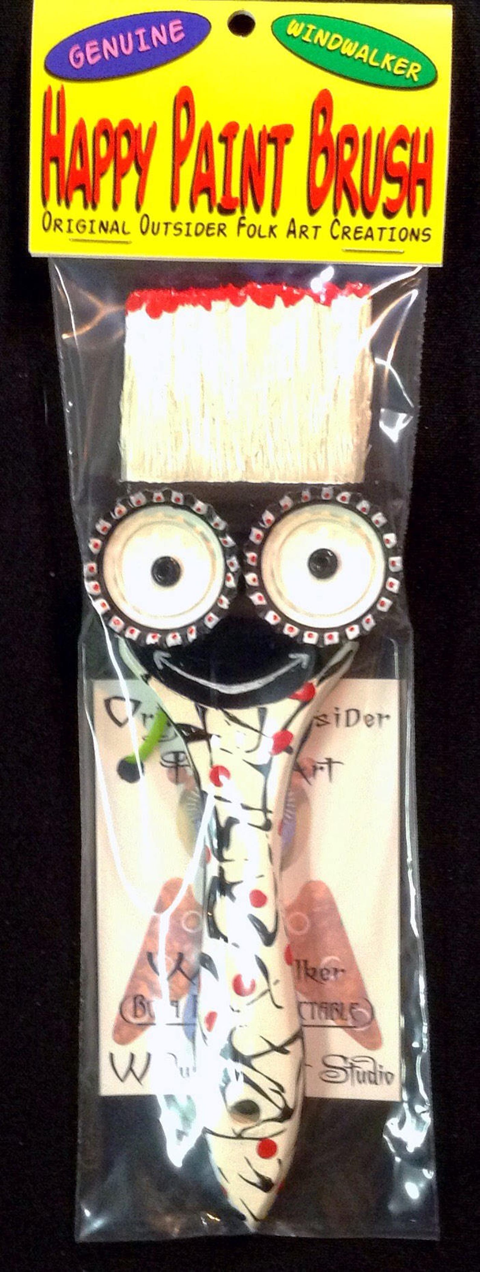 Happy Paint Brush #44, Limited Edition Funky Outsider Folk Art Paint ...
