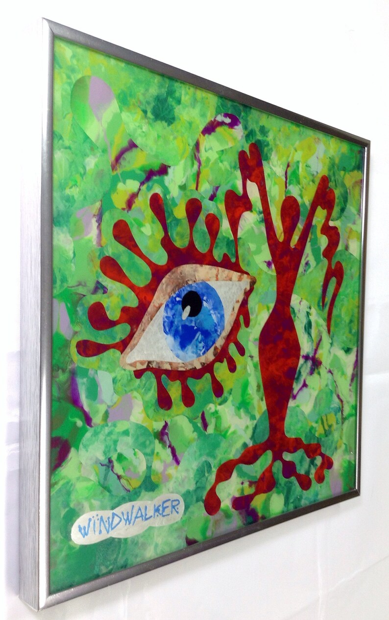 All Seeing Eye Glass Painting, Esoteric Abstract Art - Etsy