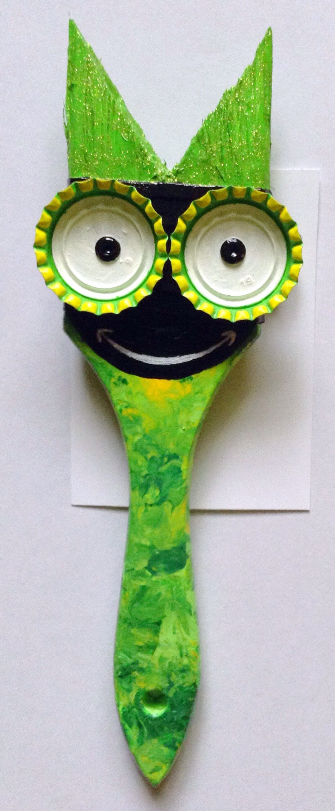 Happy Paint Brush #26, Limited Edition Funky Outsider Folk Art Paint ...