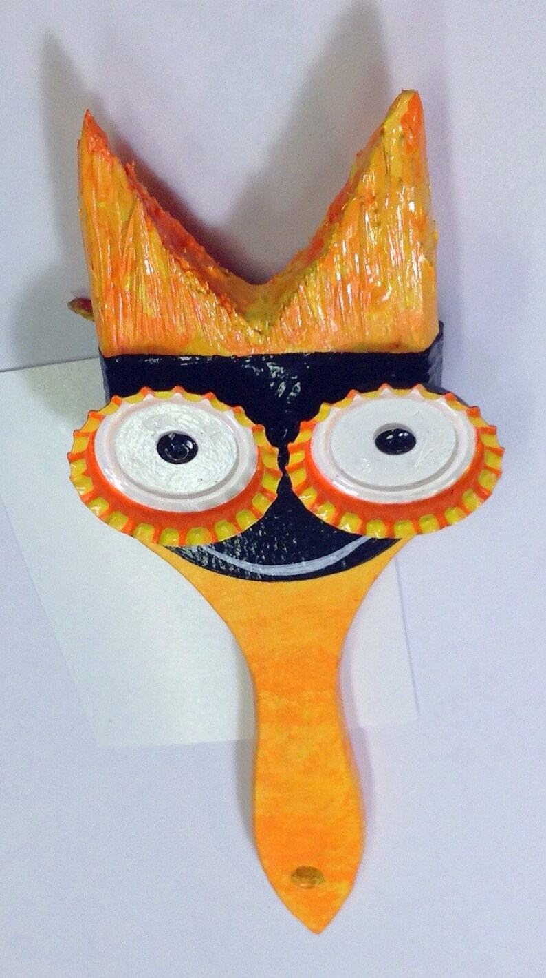 Happy Paint Brush #11, Limited Edition Funky Outsider Folk Art Paint ...