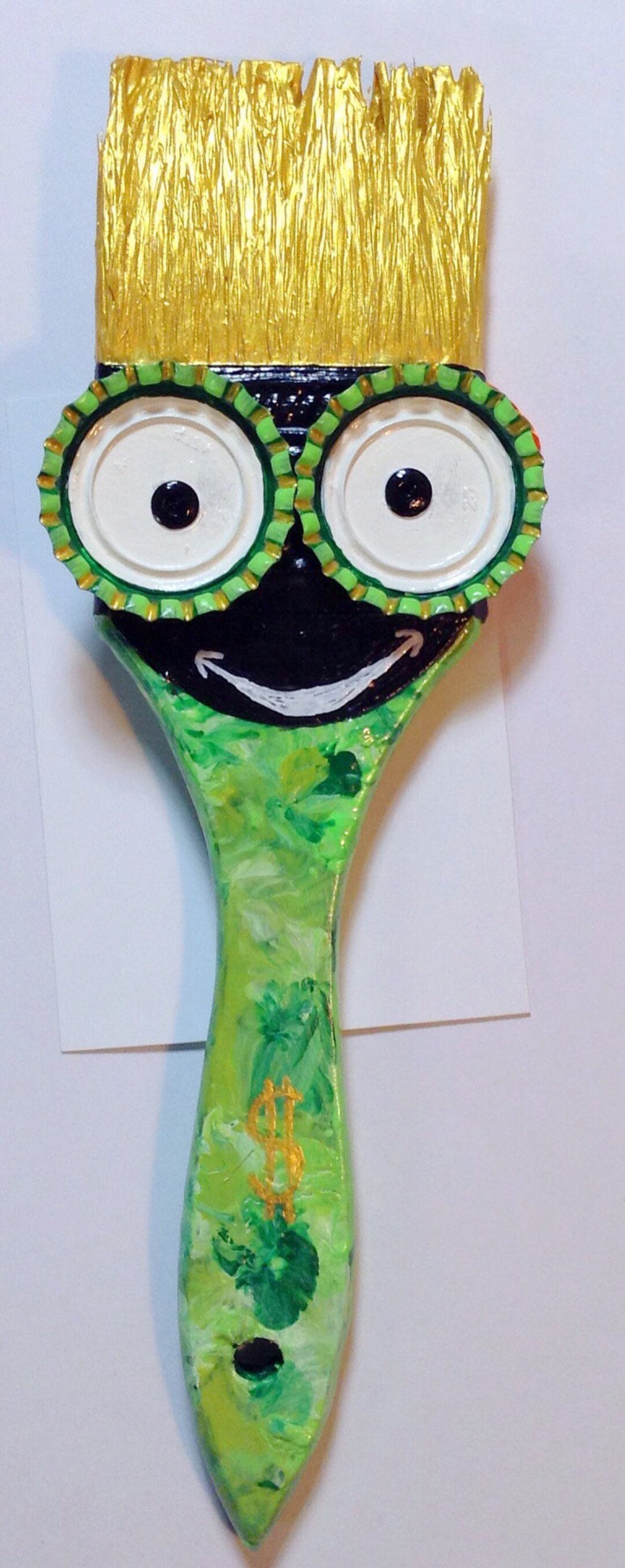 Happy Paint Brush #25, Limited Edition Funky Outsider Folk Art Paint ...
