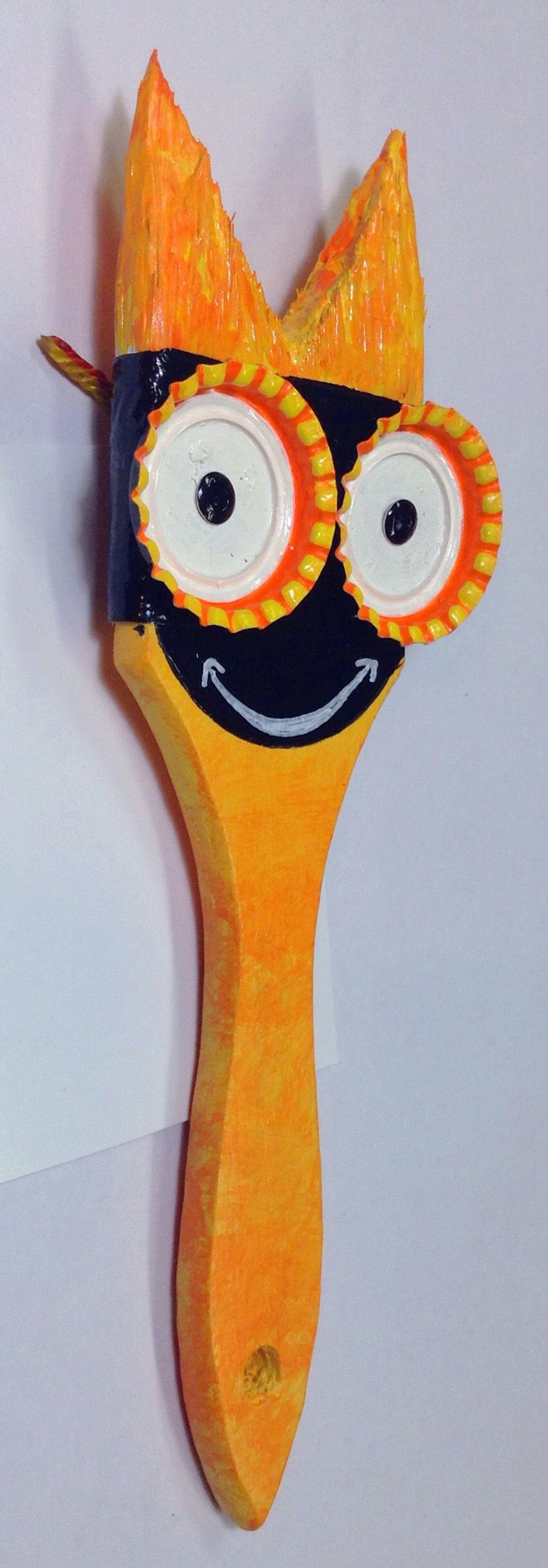 Happy Paint Brush #11, Limited Edition Funky Outsider Folk Art Paint ...