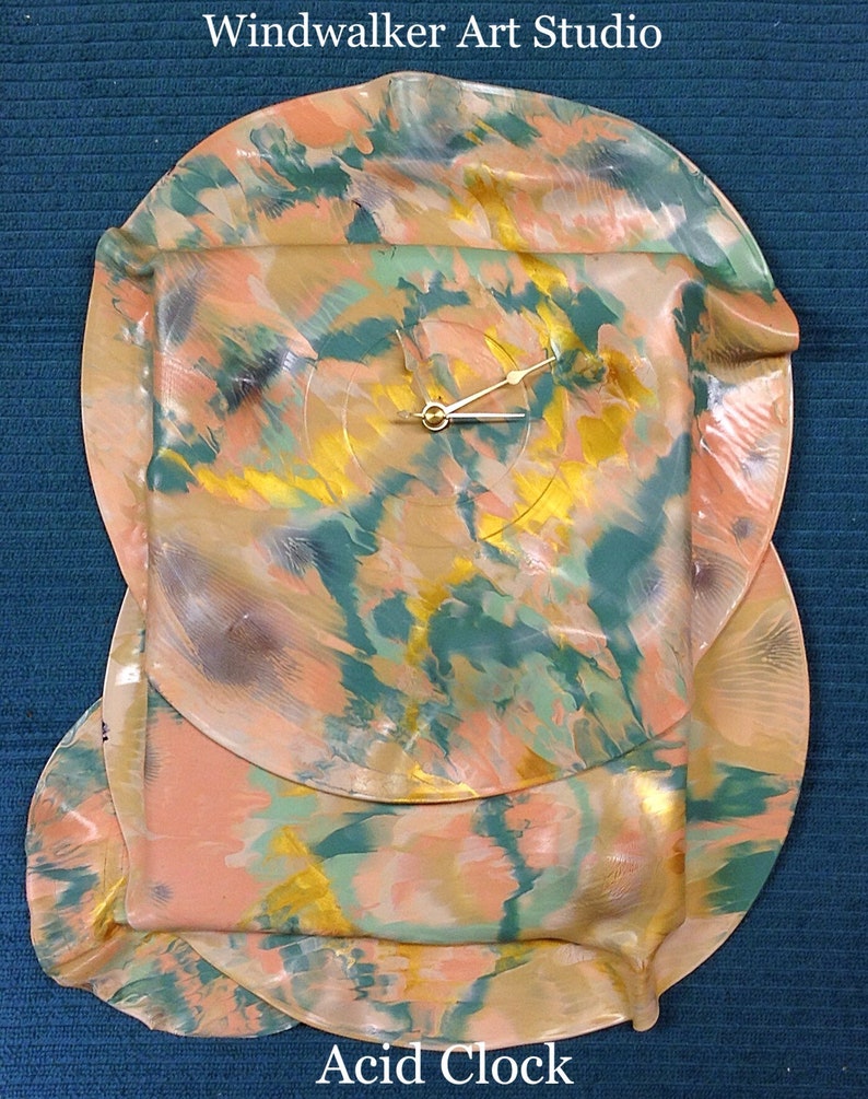 Abstract Record Sculpture Art Clock, Vinyl Records Sculpted Clock ...