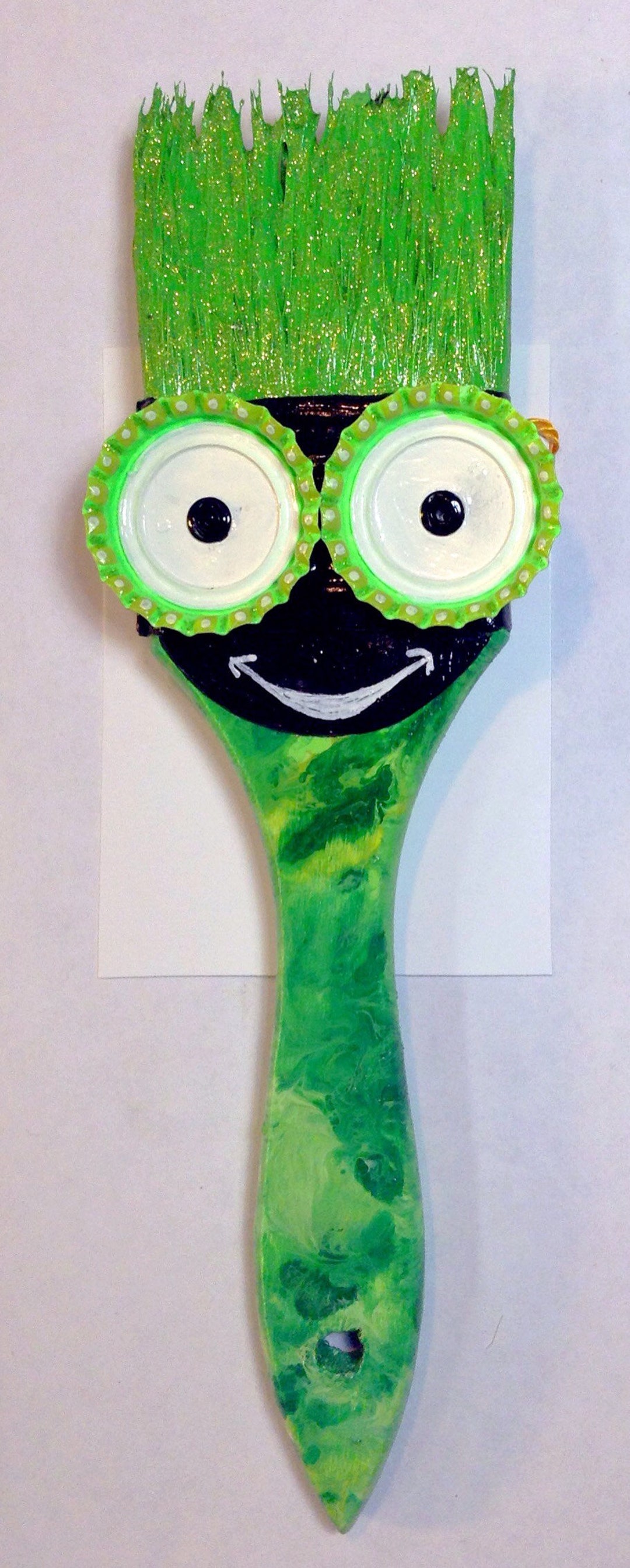 Happy Paint Brush #22, Limited Edition Funky Outsider Folk Art Paint ...