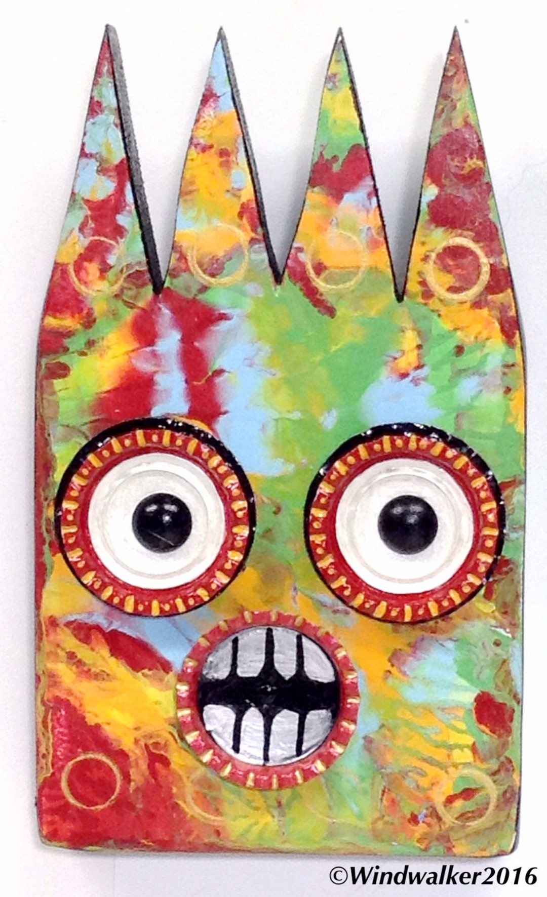 Scared2 "mr Rabbit", Outsider Folk Art Wood Sculpture, Abstract and ...