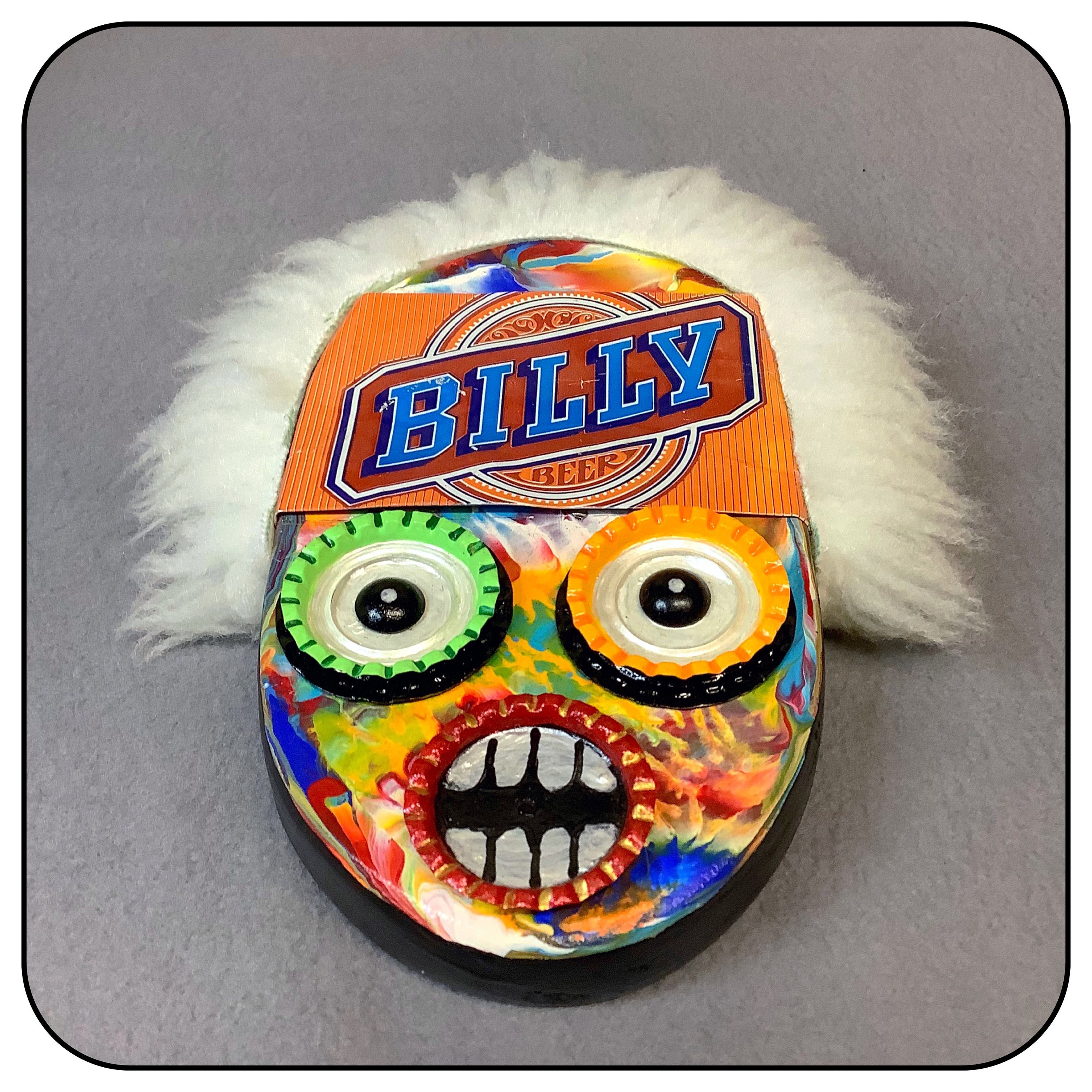 Outsider Folk Art, Comical Tribal Wall Hanging, "billy Bob", Beer Can ...