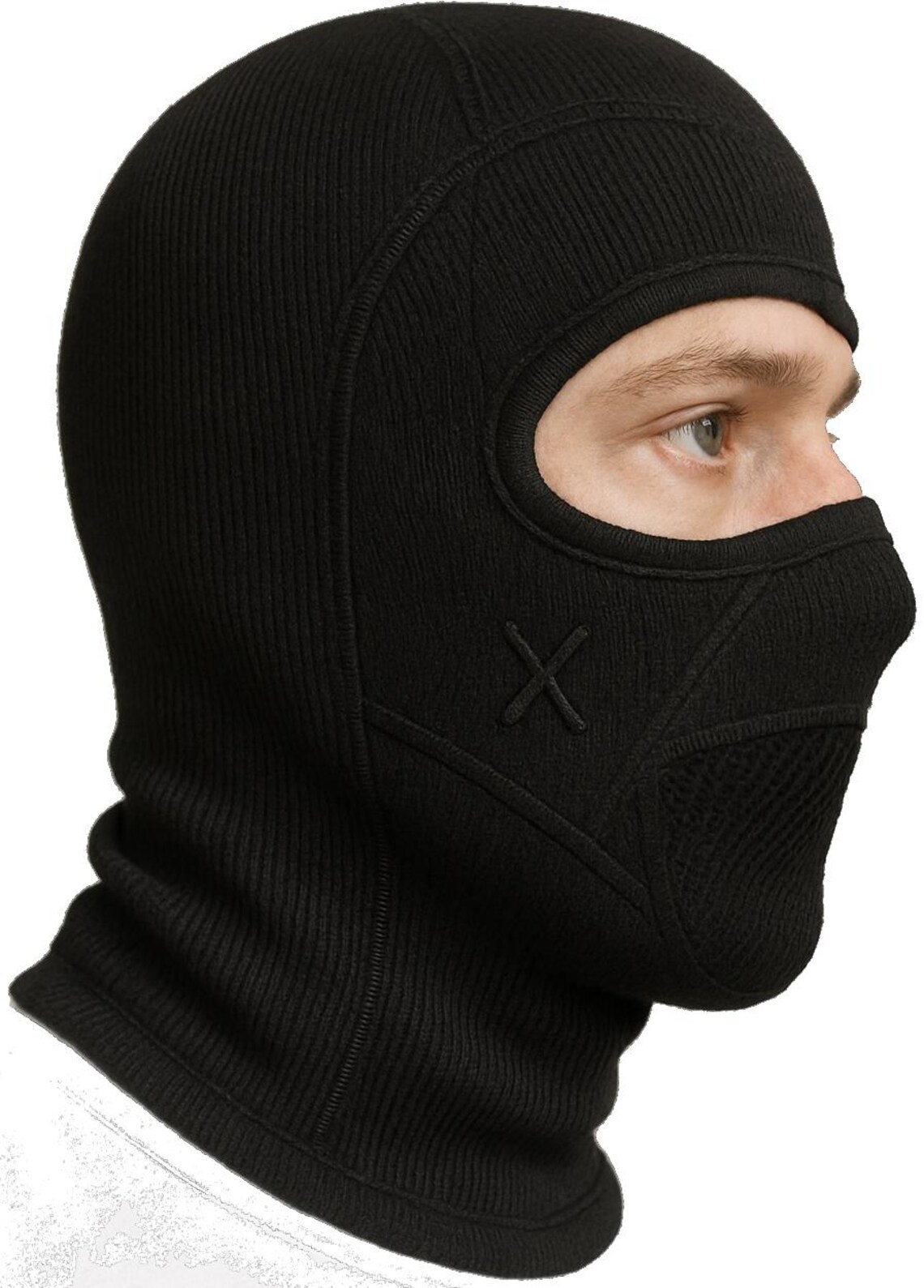 Shadow Veil Ribbed Knit Balaclava – Tactical Streetwear Mask for Men ...