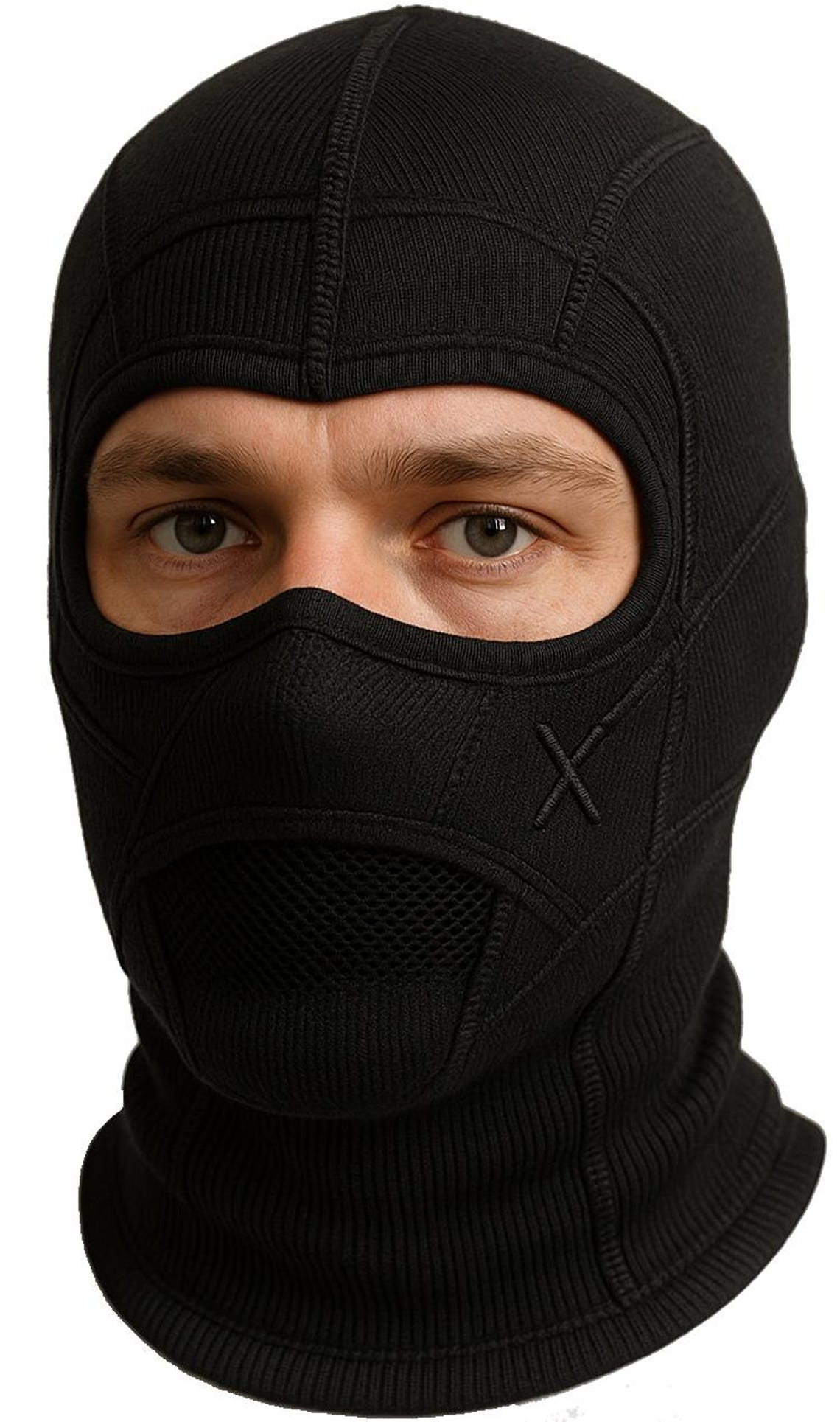 Shadow Veil Ribbed Knit Balaclava – Tactical Streetwear Mask for Men ...