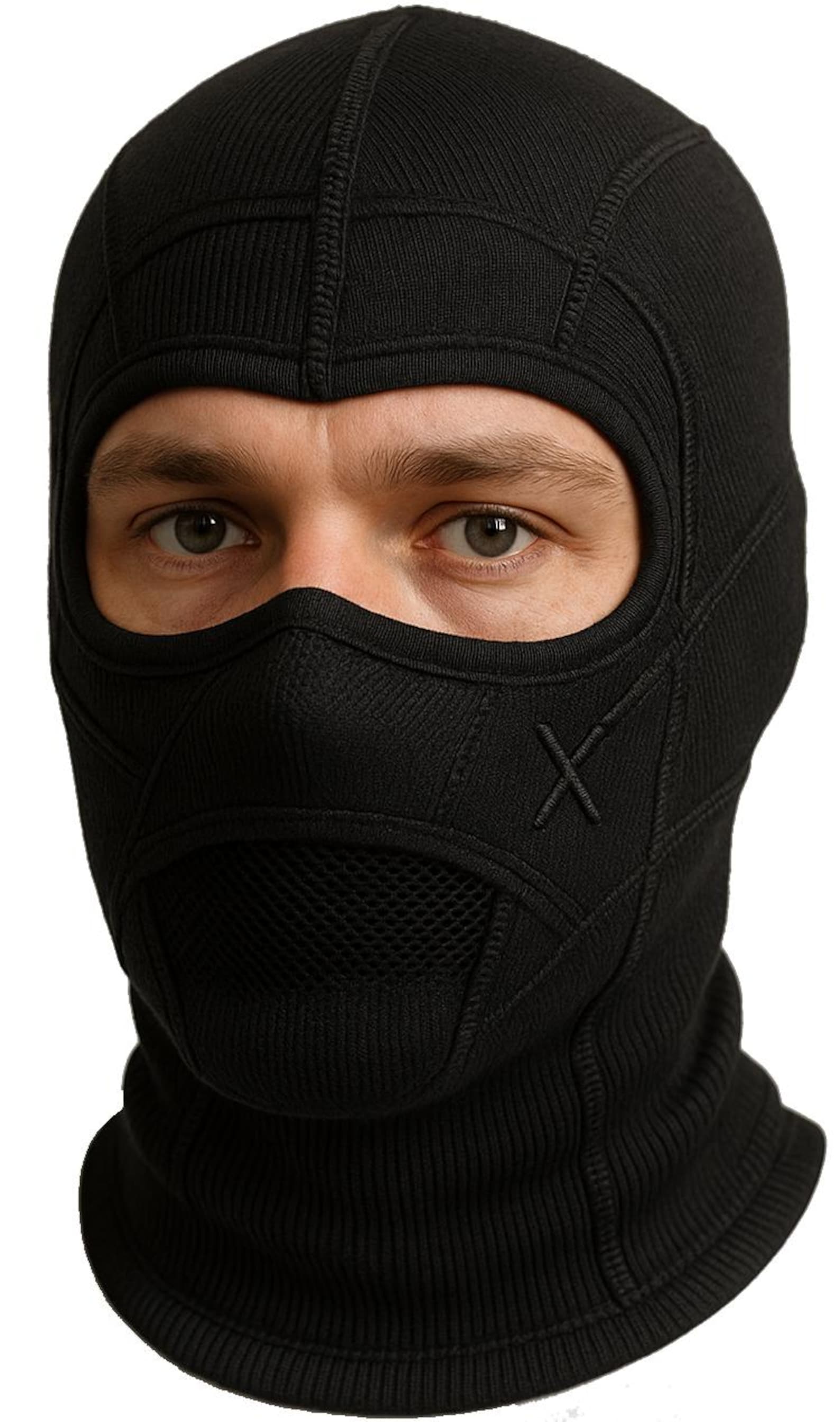 Shadow Veil Ribbed Knit Balaclava – Tactical Streetwear Mask for Men ...
