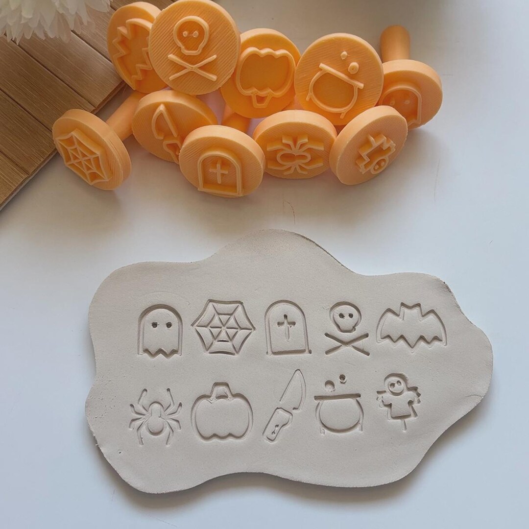10-piece Halloween Stamp Set – for Pottery, Clay & Baking – Ceramic DIY ...