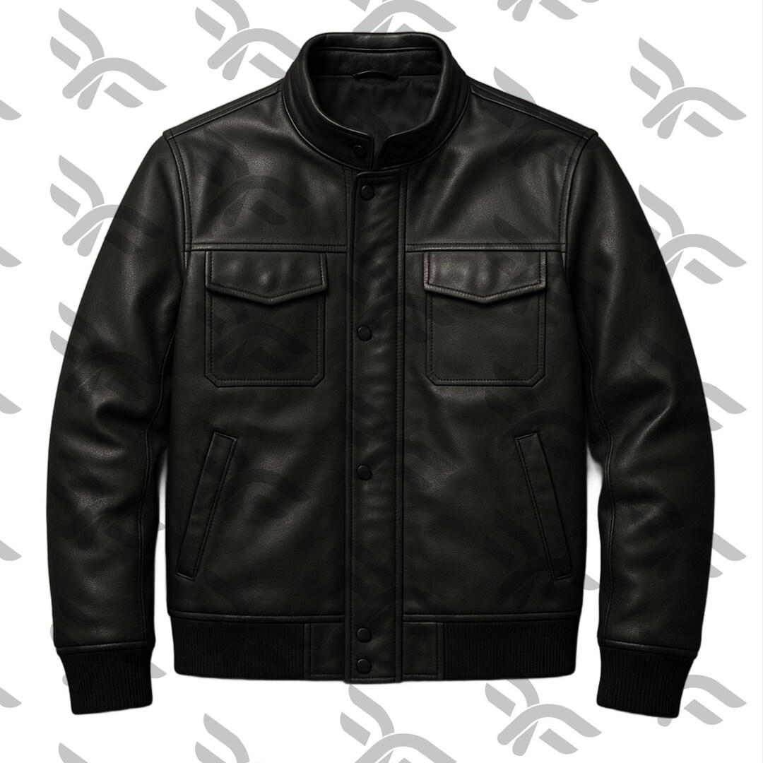 Tom Hardy Mob Land Inspire Black Leather Jacket Matte Bomber Jacket for ...