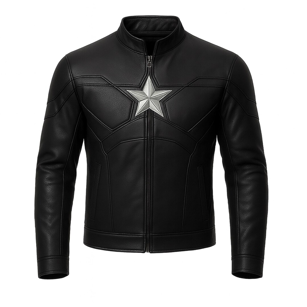 Captain Leather Jacket Movie Cosplay Costume for Comic Cone Motorcycle ...