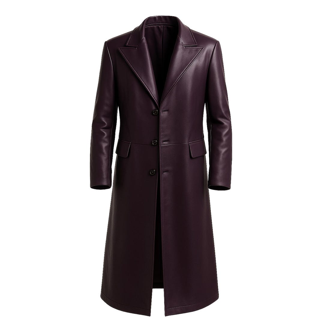 Men Joker Coat Handmade Heath Ledger Long Trench Coat Halloween Cosplay ...