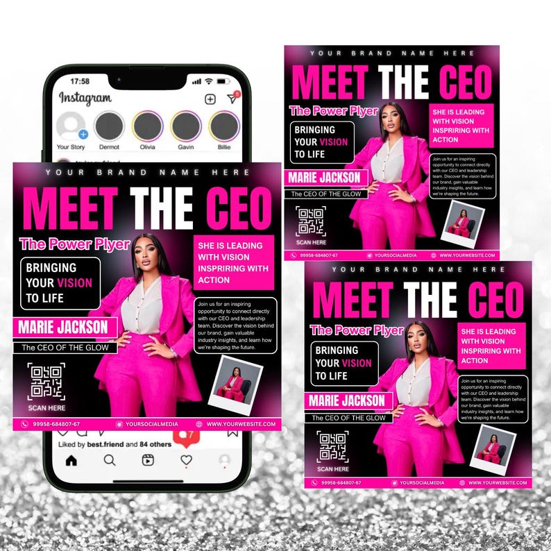 CEO Flyer Template, Women in Business, Entrepreneur Branding (canva ...