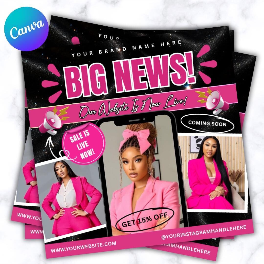Website Launch Flyer Template, Grand Opening Announcement, Editable ...