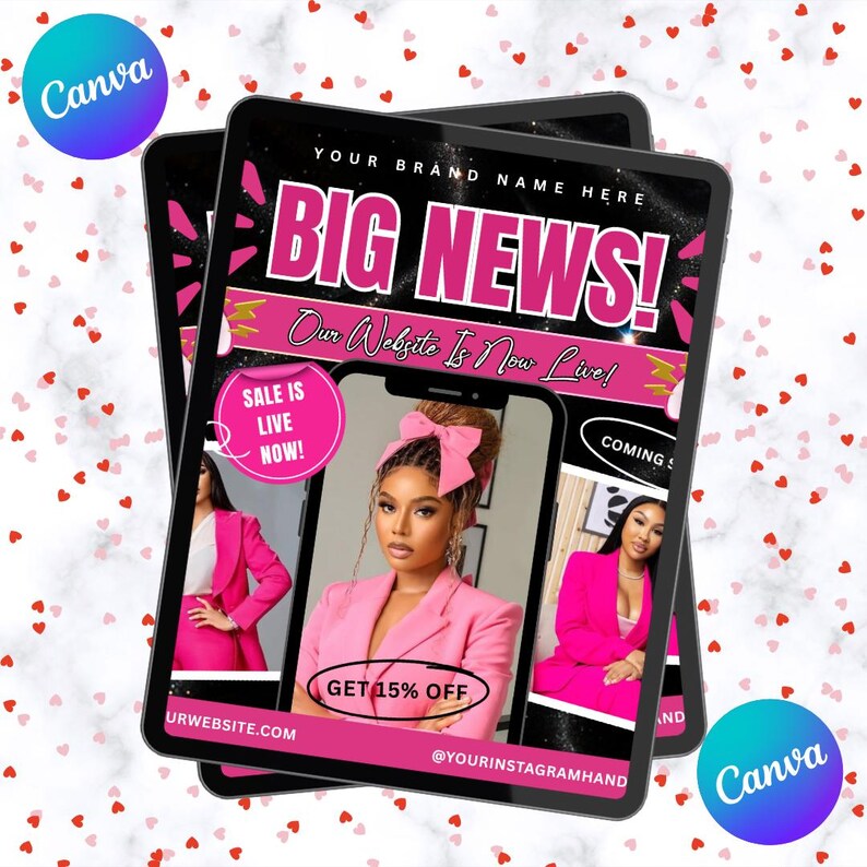Website Launch Flyer Template, Grand Opening Announcement, Editable ...