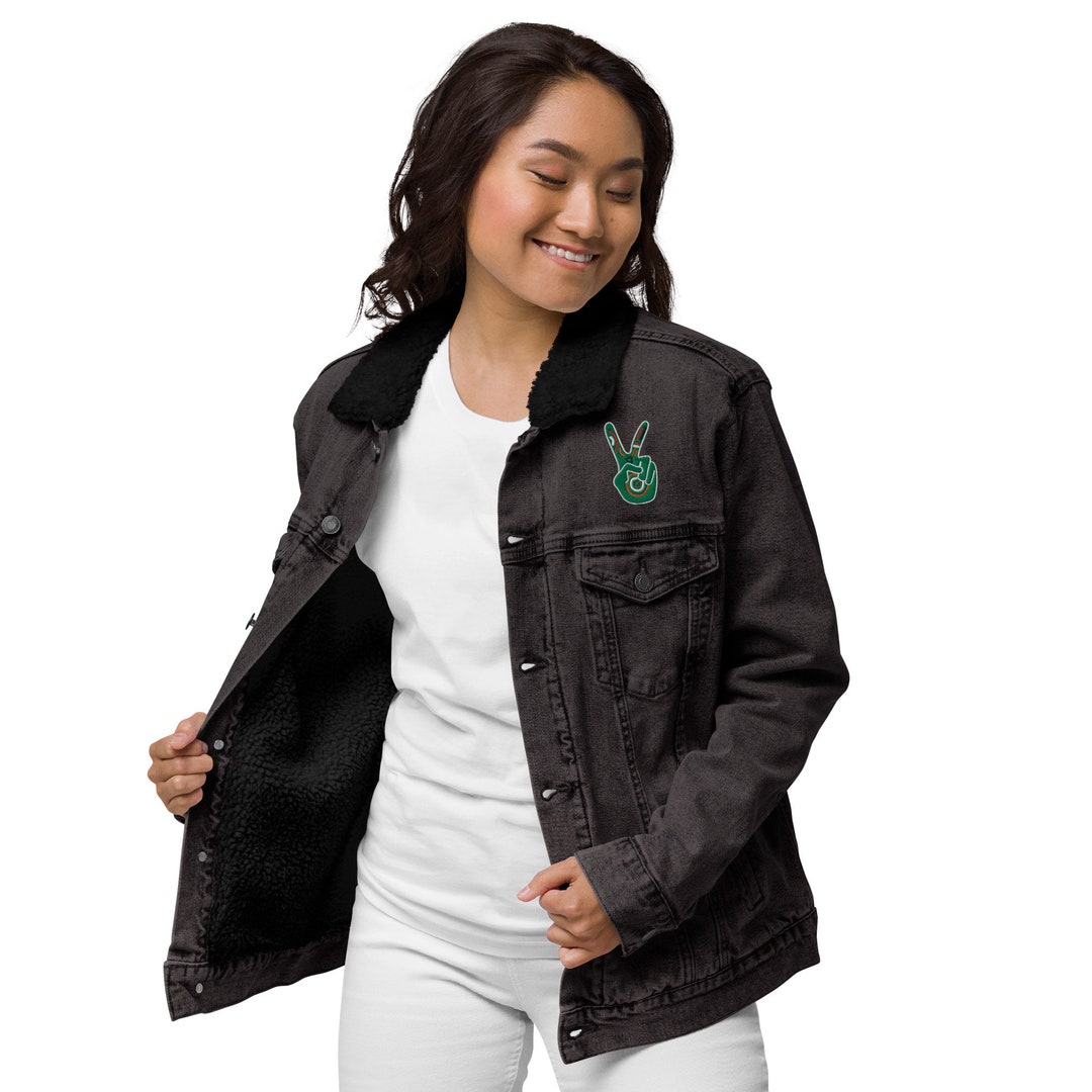 Kasàlà Joining Hands-peace Unisex Denim Sherpa Jacket - Etsy