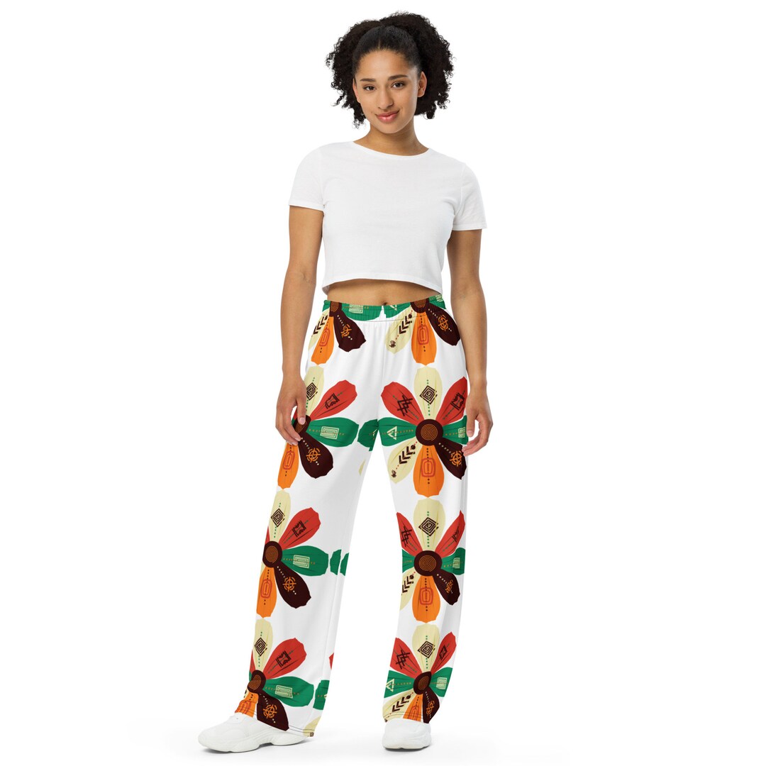 Kasàlà Vibes Flower All-over Print Unisex Wide-leg Pants - Etsy