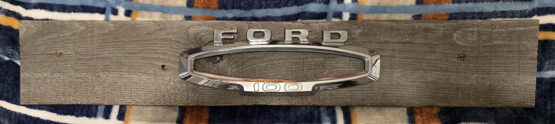 66 F100 Side Front Emblem on 26" X 4.5" Aged Barnwood. - Etsy