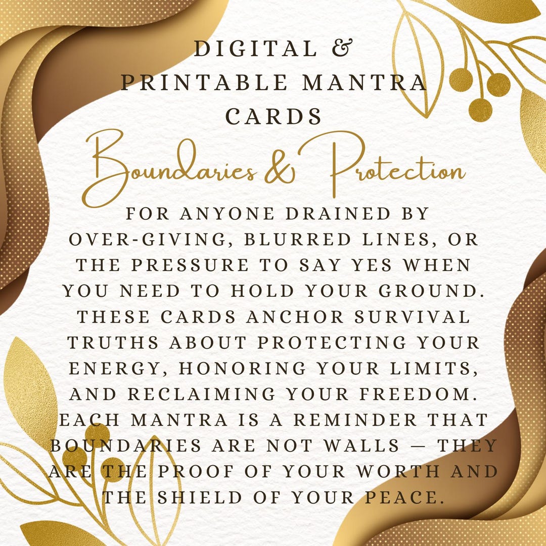 Digital and Printable Mantra Cards Boundaries and Protection Part 2 - Etsy