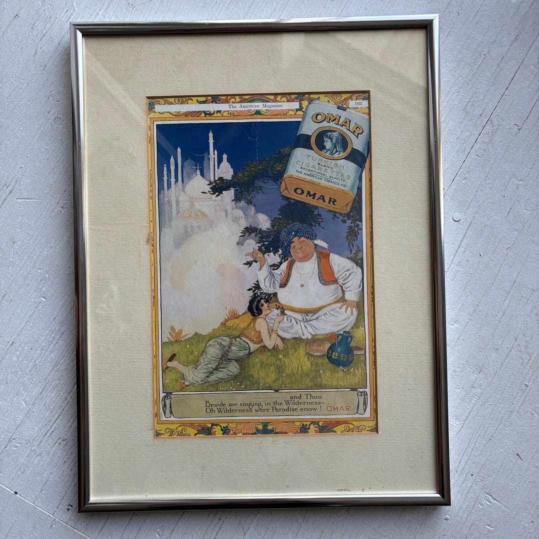 Antique Omar Cigarette Advertising Poster Framed - Etsy