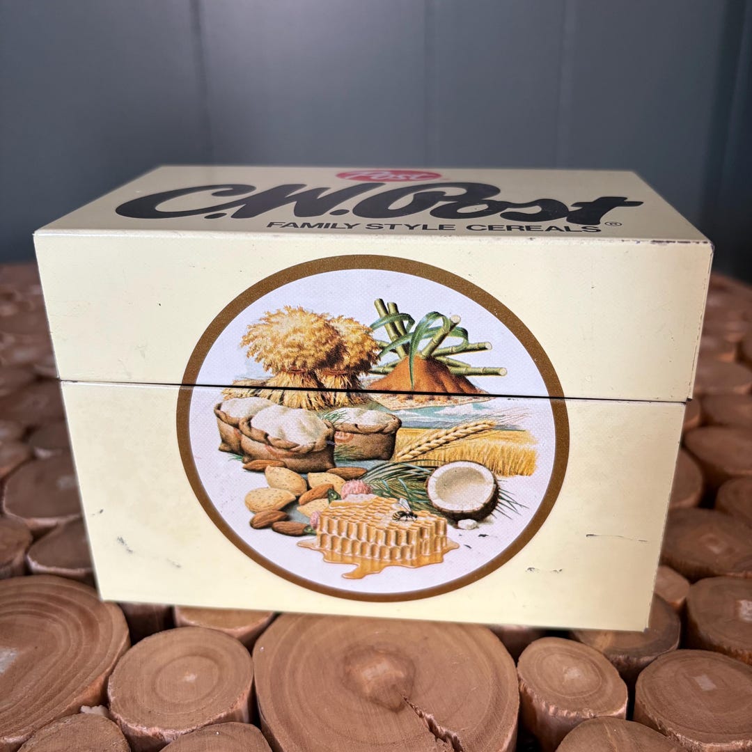 Vintage CW Post Recipe Tin With Blank Recipe Cards - Etsy