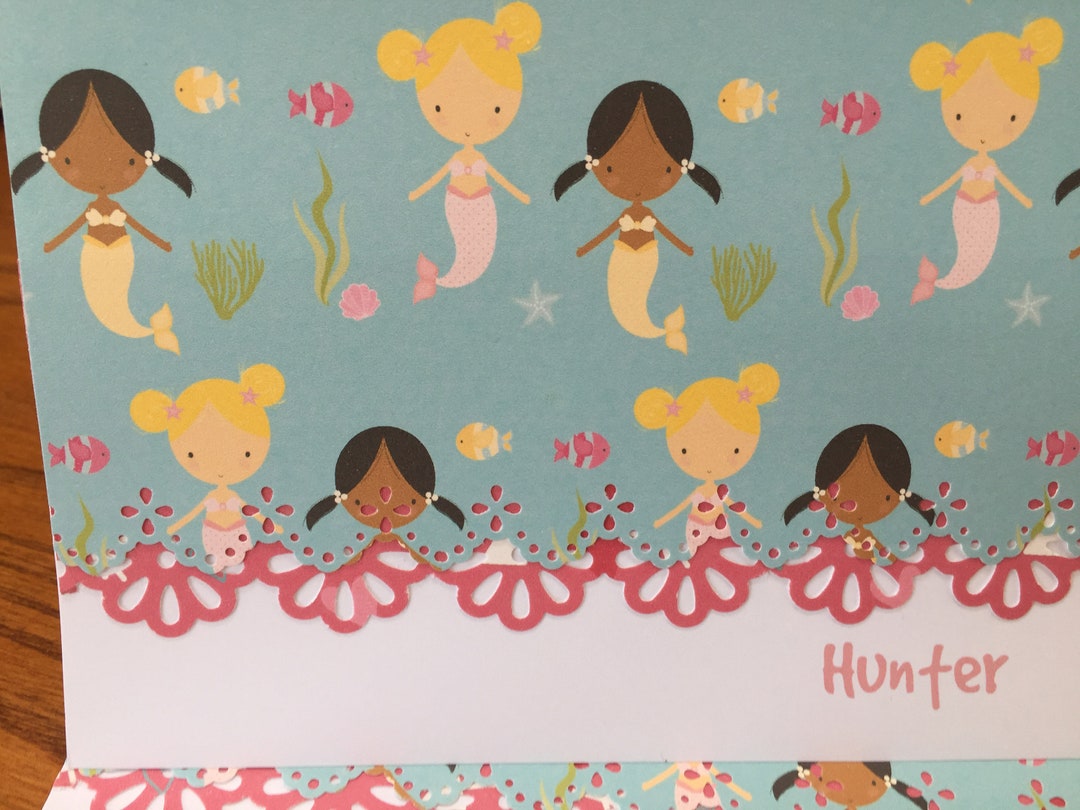 Whimsical Mermaids Themed Handcrafted Note Cards Personalization May Be ...