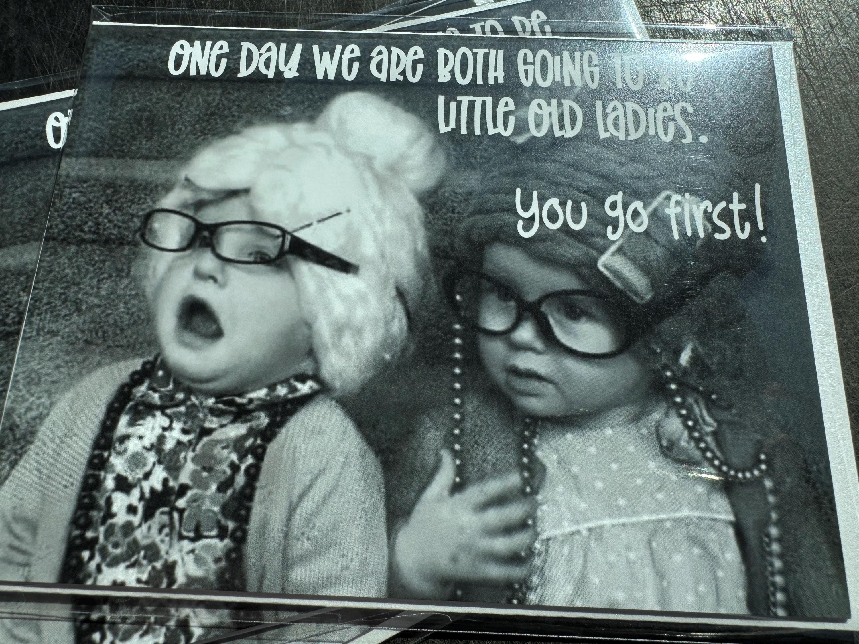 Funny Little Old Ladies Card - You Go First! - Etsy
