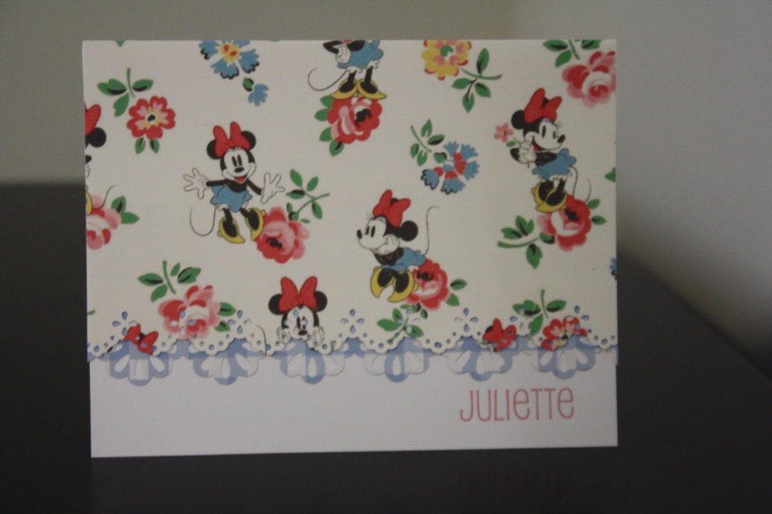 Minnie Mouse - Flower Power Note Cards - Handcrafted and Personalized ...