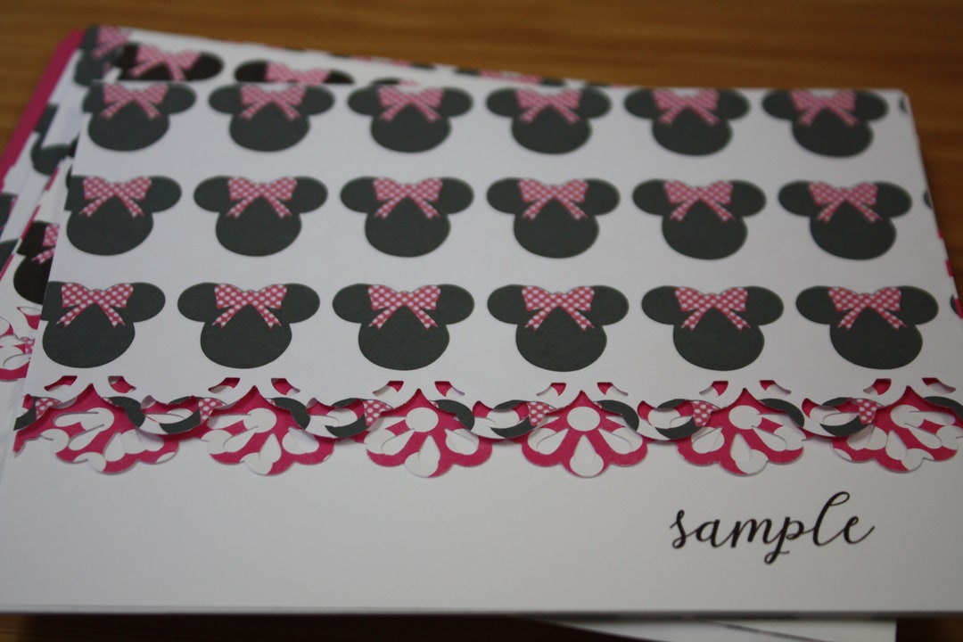 Minnie Mouse Note Cards Handcrafted and Personalized - Etsy