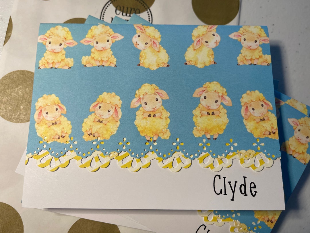 Little Lamb Note Cards for Your Little Lambs! Handcrafted Boutique Note ...