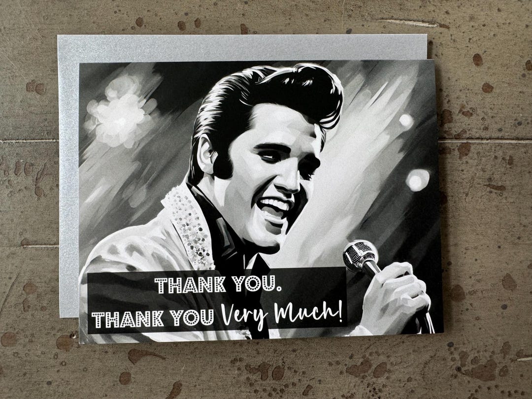 Elvis Thank You Card - Giggle and Grin Note Card - Etsy