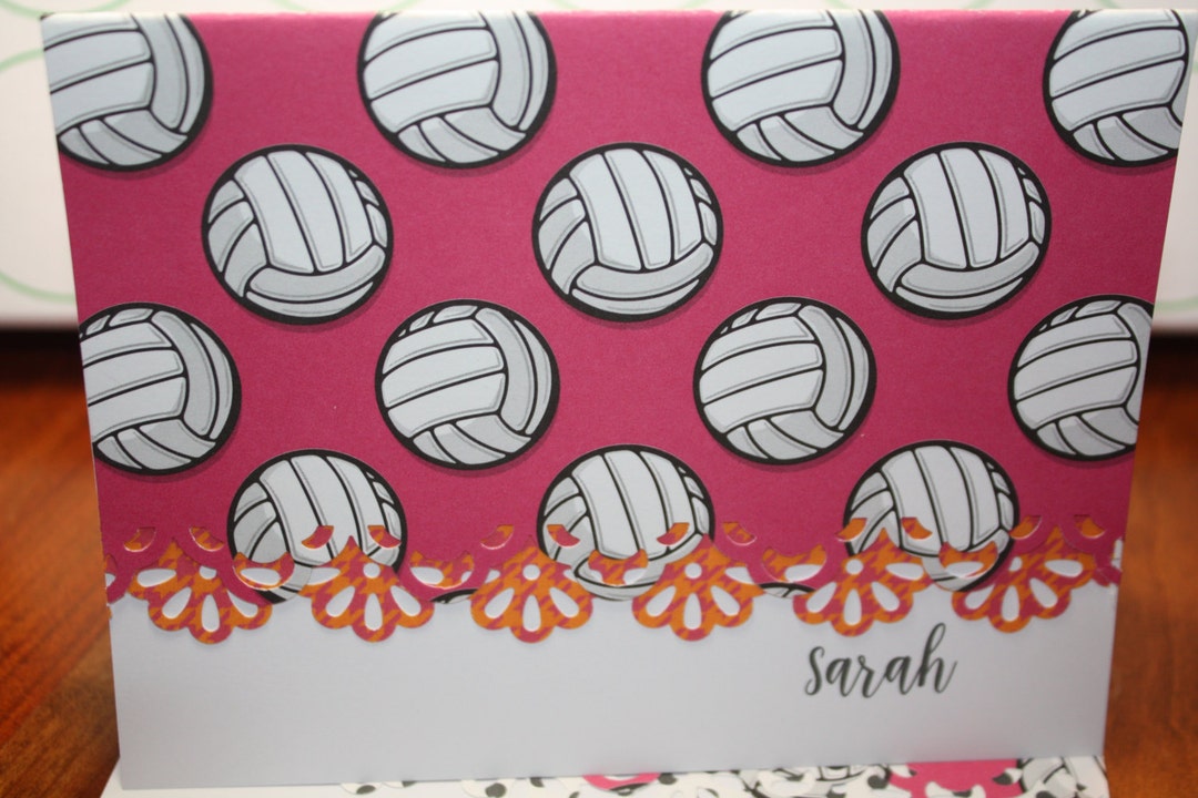 Personalized Volleyball Themed Note Cards - Etsy
