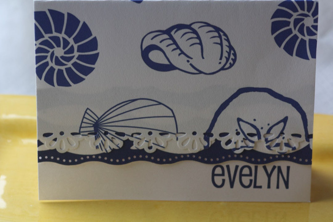 Personalized Shell Handcrafted Note Cards - Personalization May Be Left ...