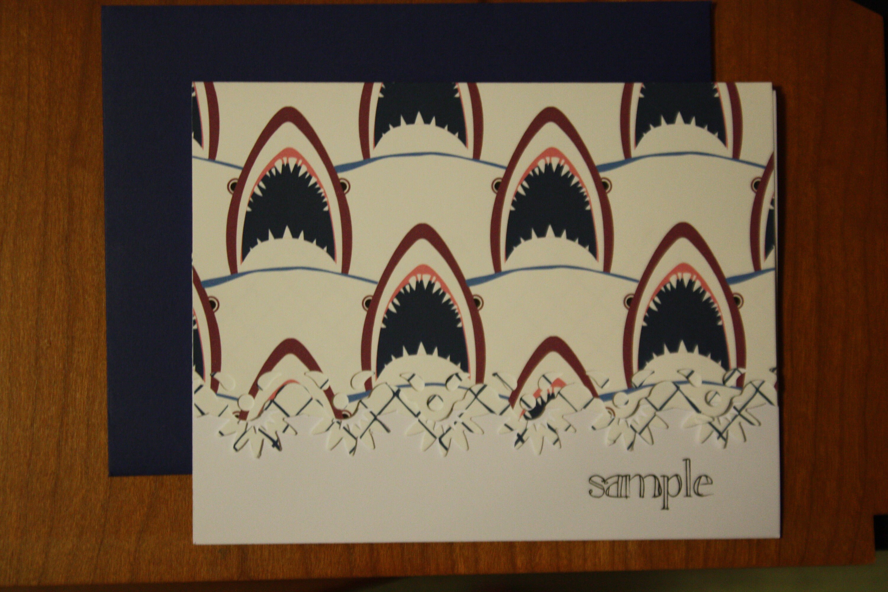 Open Wide Sharks in the Water Handcrafted Note Cards | Etsy