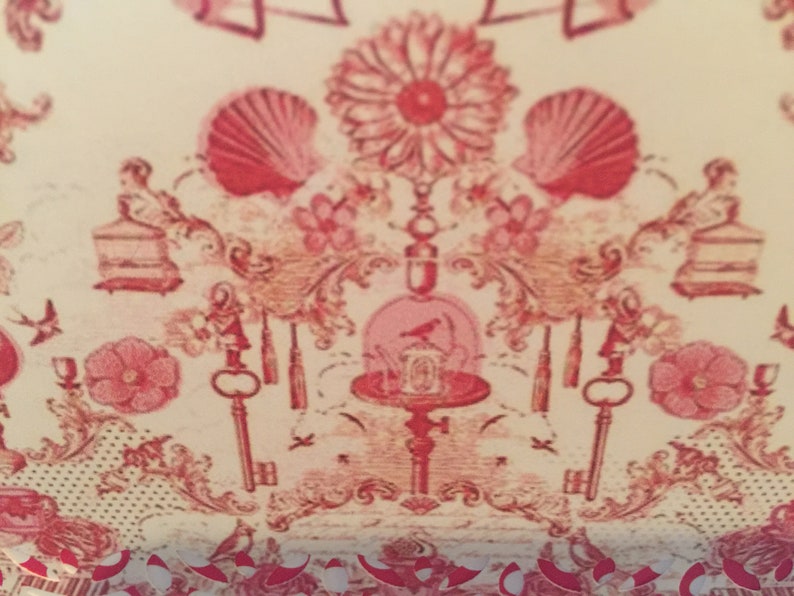 Red Traditional Toile Design Note Cards Personalization May - Etsy