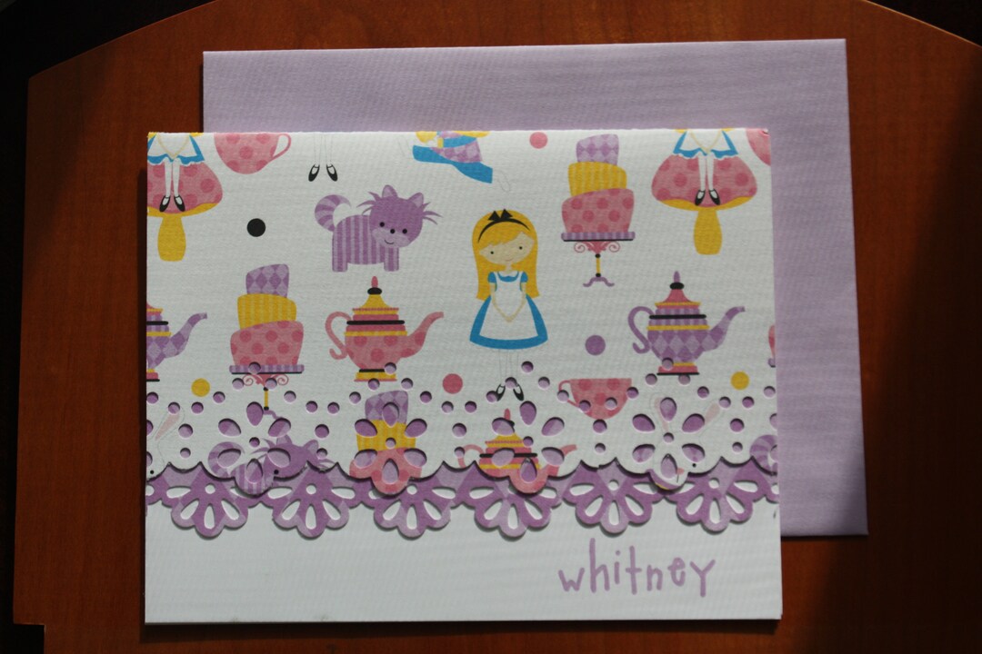 Alice in Wonderland Cartoon Note Cards - Handcrafted and Personalized ...