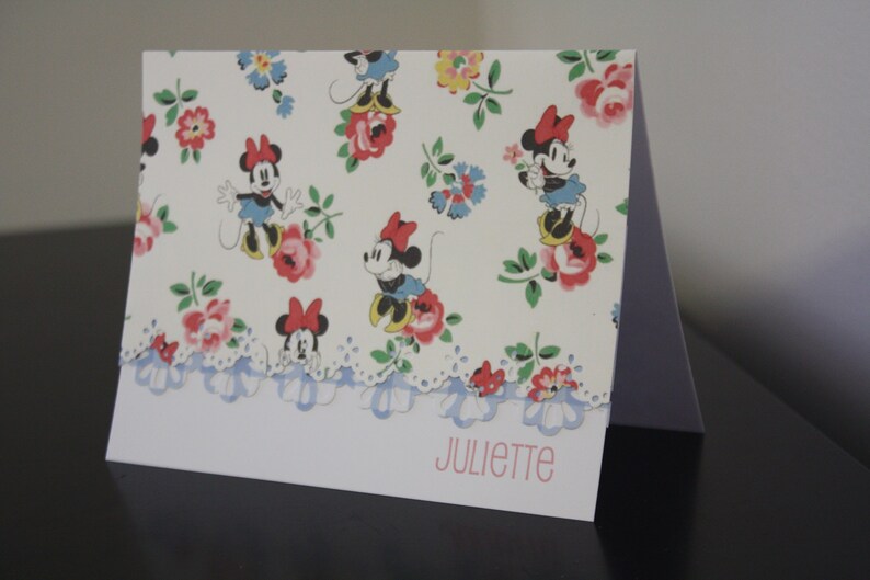 Minnie Mouse - Flower Power Note Cards - Handcrafted and Personalized ...