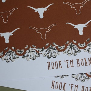 University of Texas - Hook 'em Horns! Note Cards - Etsy