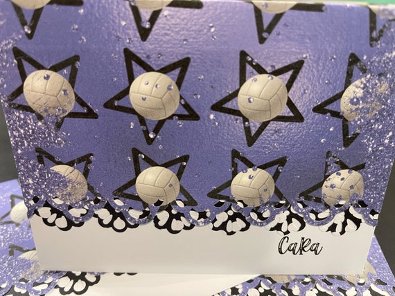 Volleyball Glam Themed Note Cards - Etsy