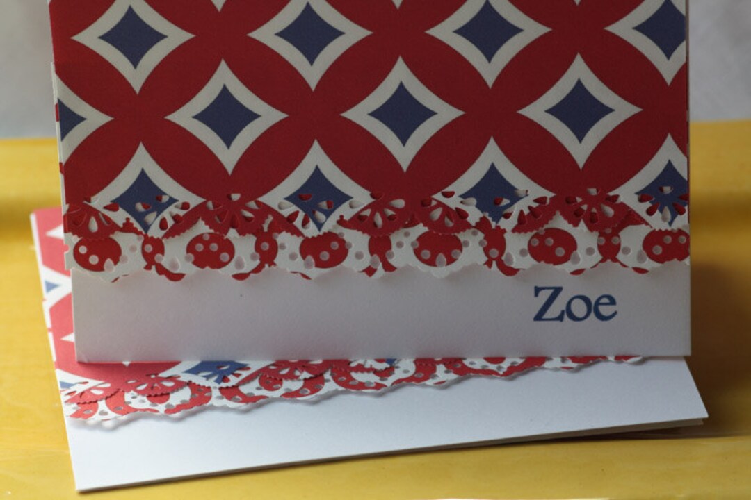 Red, White and Blue Handcrafted Note Cards Personalization May Be Left ...