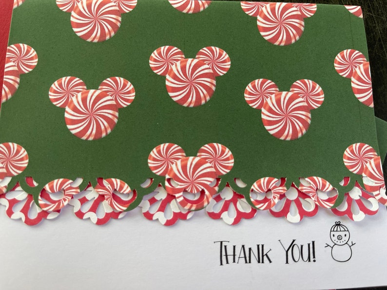 Mickey Mouse Peppermint Themed Note Cards - Etsy