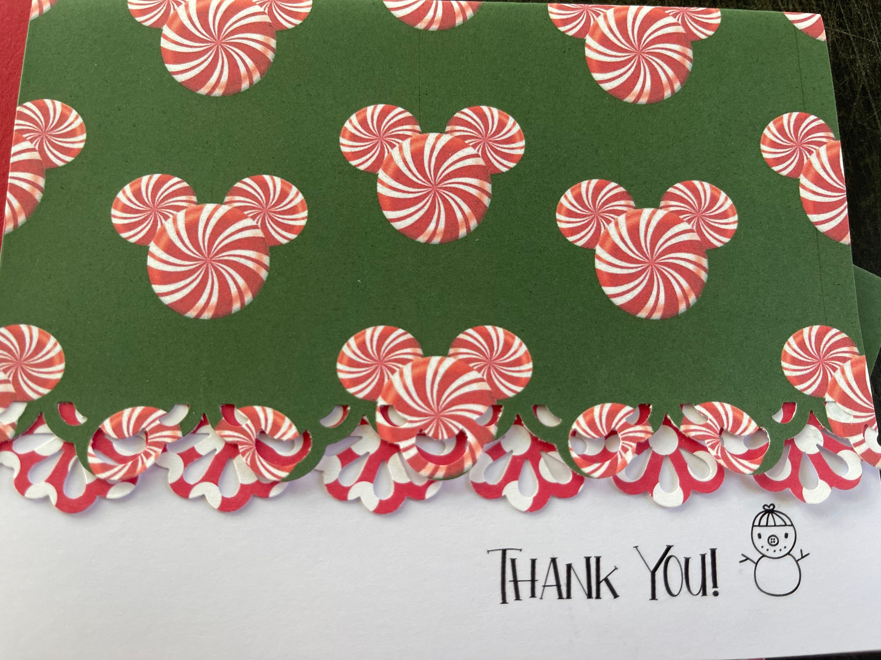 Mickey Mouse Peppermint Themed Note Cards - Etsy