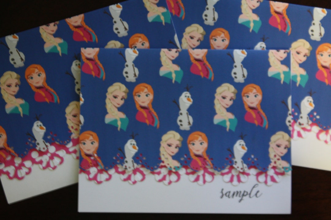 Frozen Note Cards Ana and Elsa Handcrafted and - Etsy