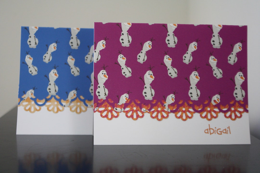 Olaf Note Cards - Handcrafted and Personalized (2 Color Choices) - Etsy