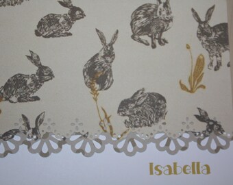 Set of 3 Bunny Rabbit Note Cards 5.5 by 4 ODACA Artist Stevi T - Etsy