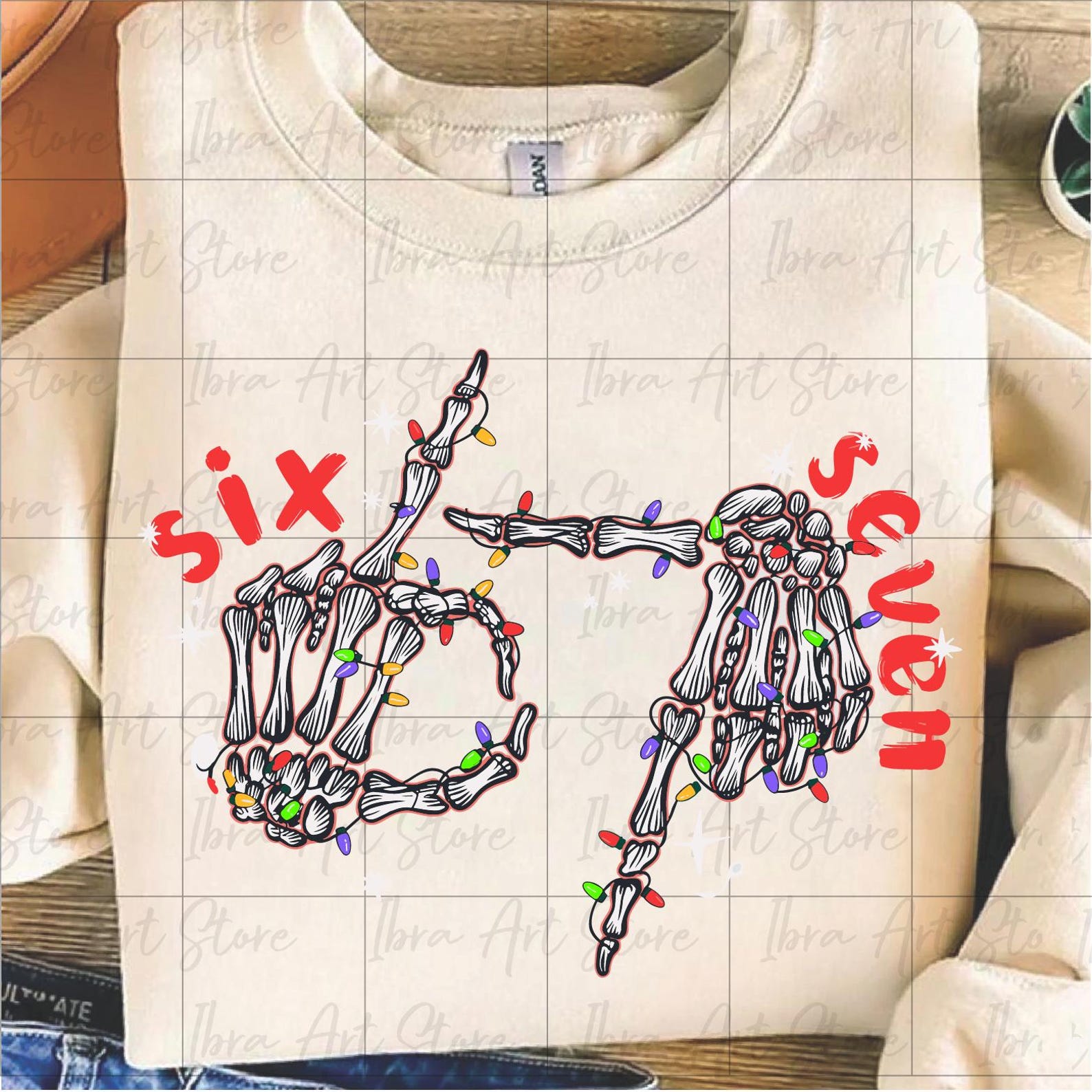 Six Seven 6 7 Meme Funny Skeleton Hands SVG, Funny Halloween Bones ...